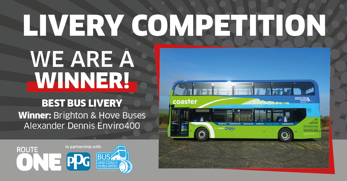 Brighton and Hove Buses wins Best Bus Livery for its new Coaster Bus in ...