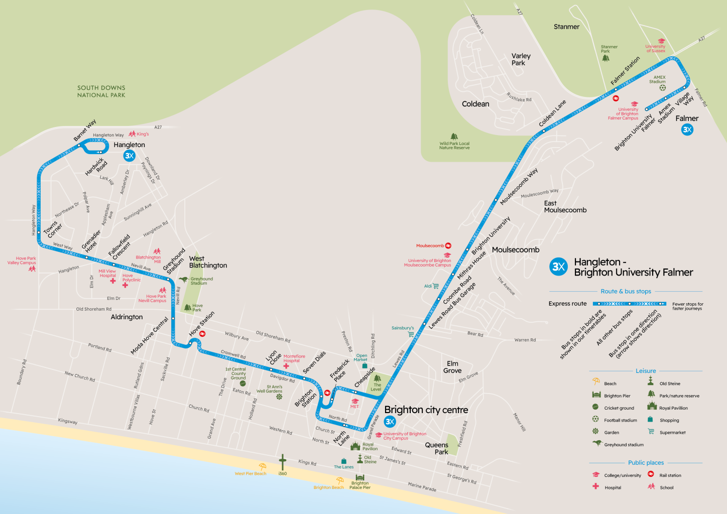 Introducing the 3X: Your new cross-city express bus route - Brighton ...